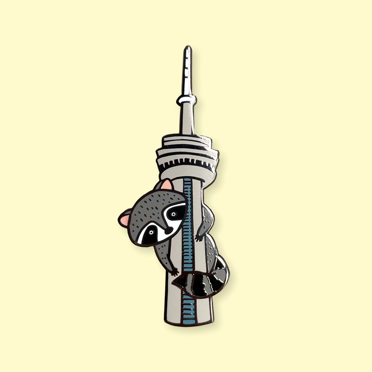 Tower Raccoon Enamel Pin | fun, affordable, cute | Crywolf