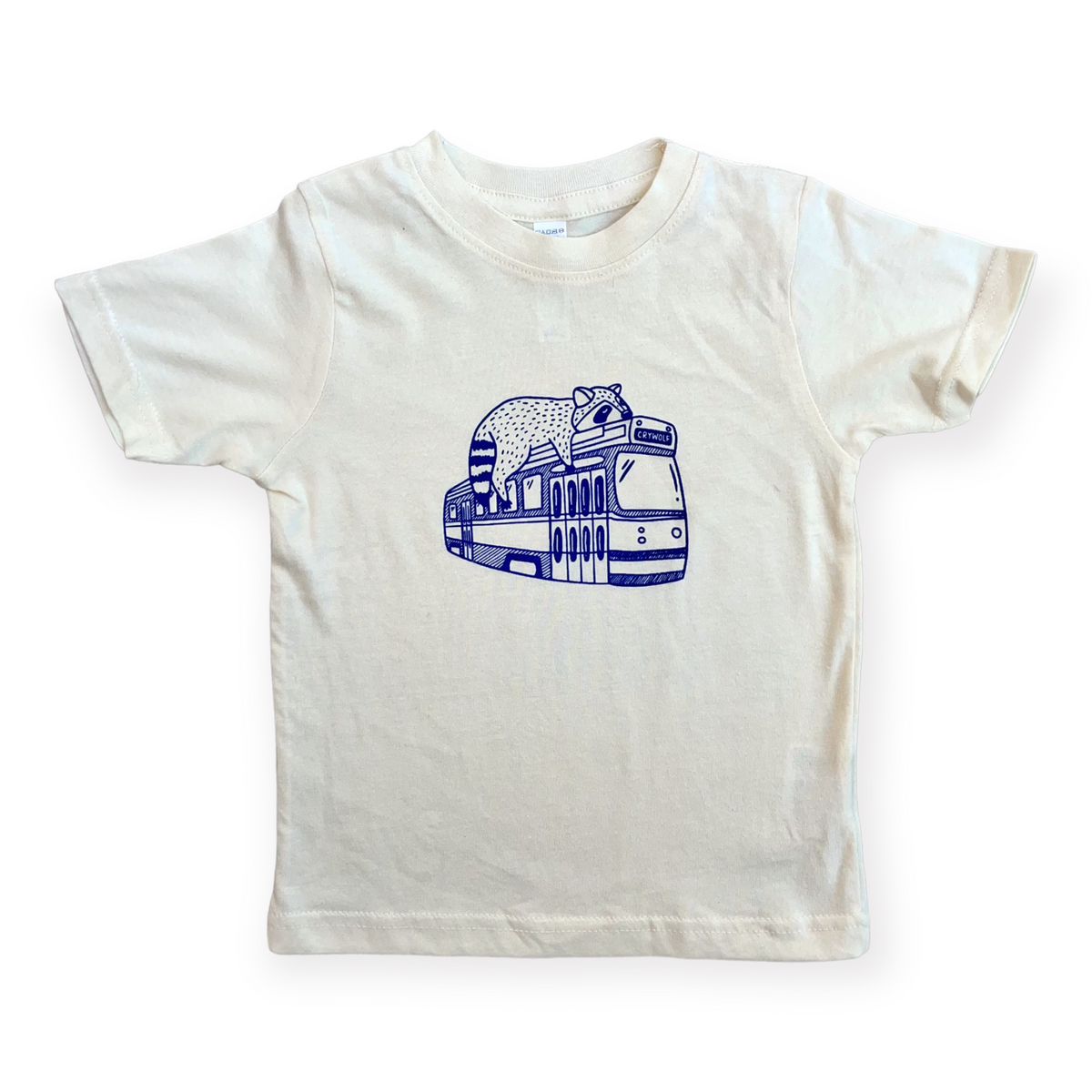 Toronto Streetcar Raccoon Kids Tshirt | fun, affordable, cute