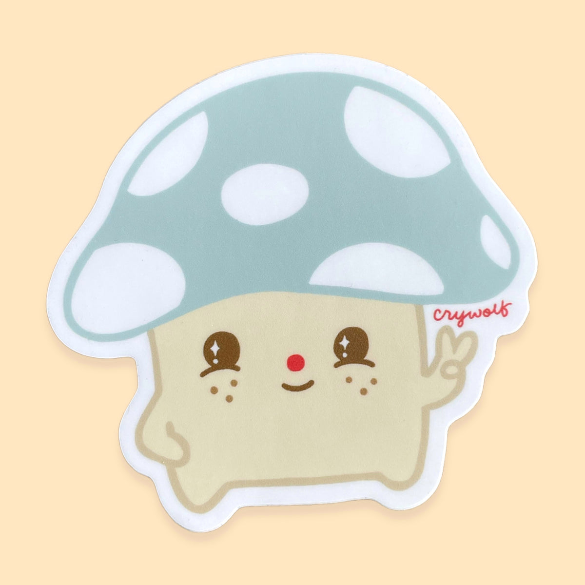 Blue Mushroom Sticker | fun, affordable, cute | Crywolf