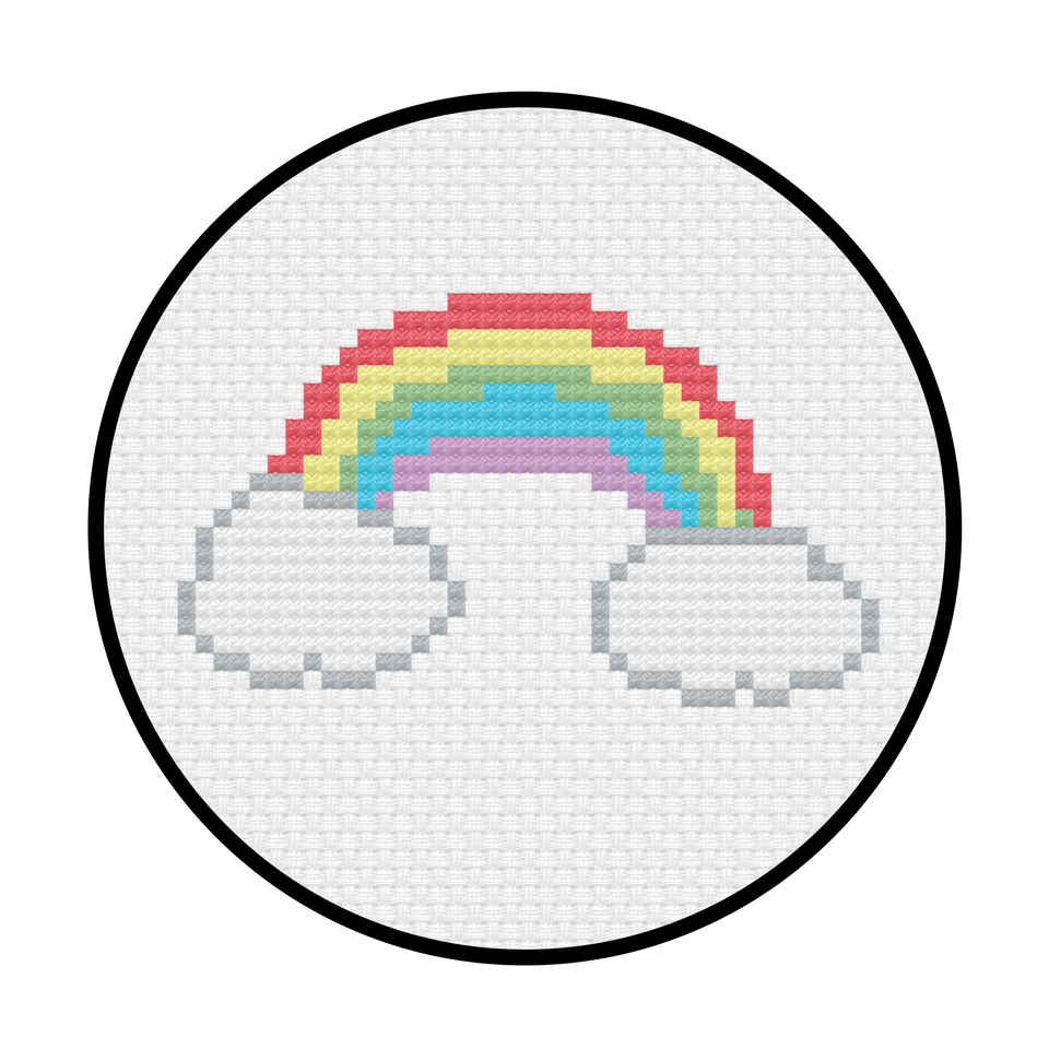 Rainbow Cross Stitch Pattern | fun, affordable, cute | Crywolf